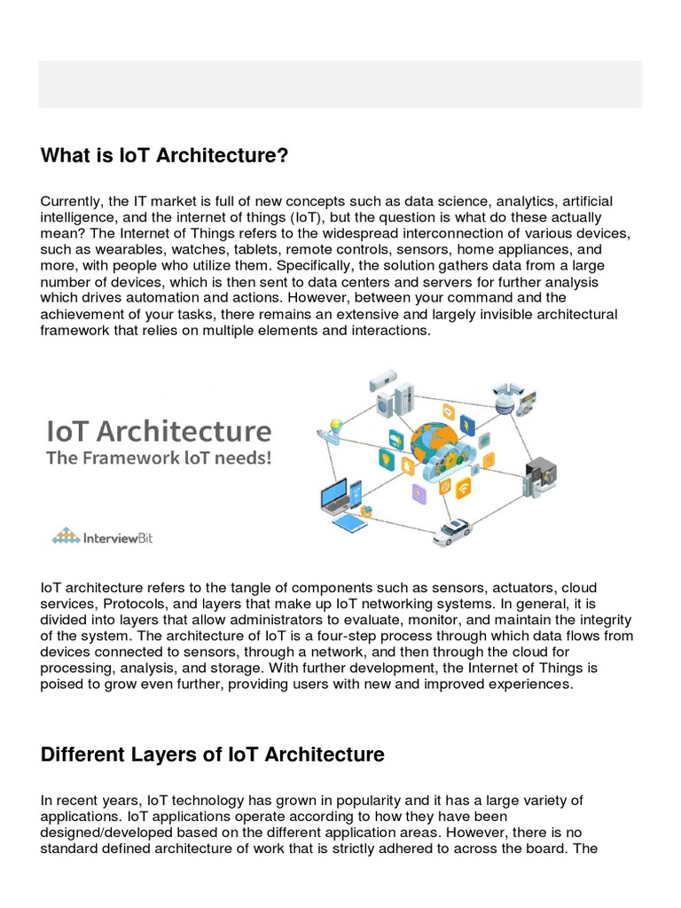 What Is IoT Architecture | Download Free PDF | Internet Of Things | Computer Network