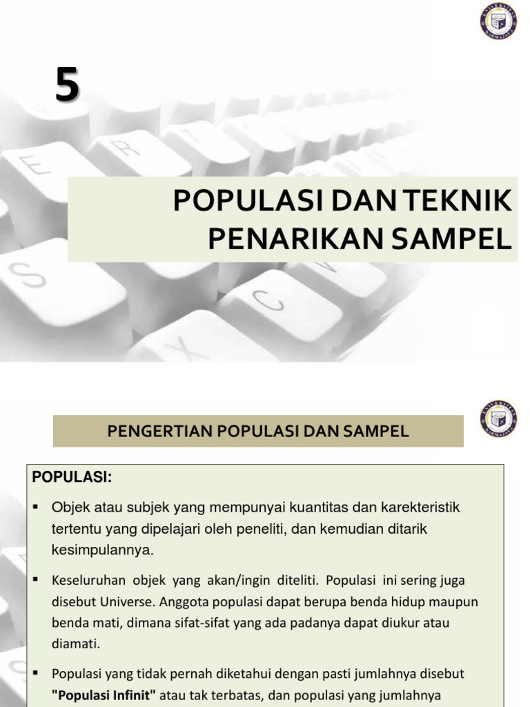 Sampel Populasi Dan Teknik Sampling | PDF