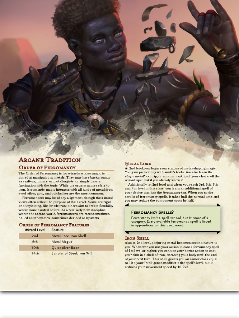 Wizard - Order of Ferromancy - GM Binder | PDF | Metals | Magician ...