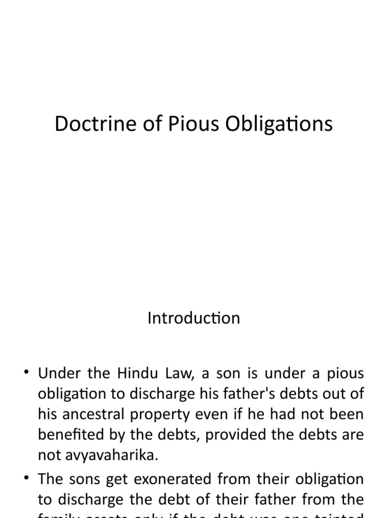 Doctrine of Pious Obligations | PDF