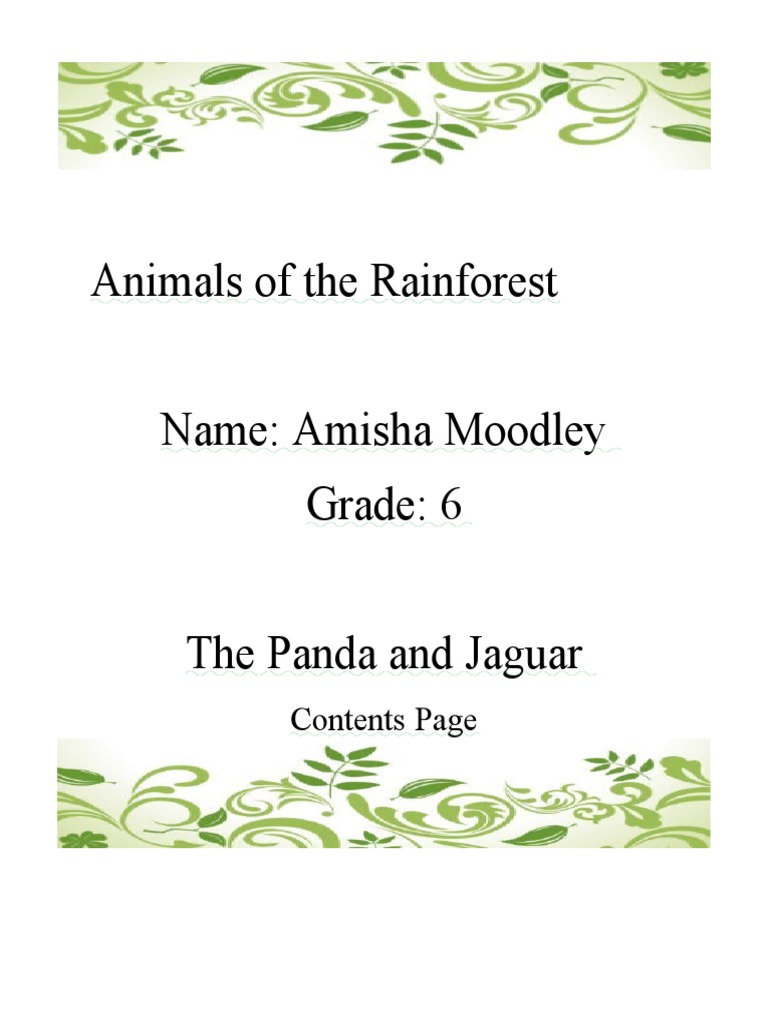 Animals of The Rainforest | PDF | Jaguar | Giant Panda