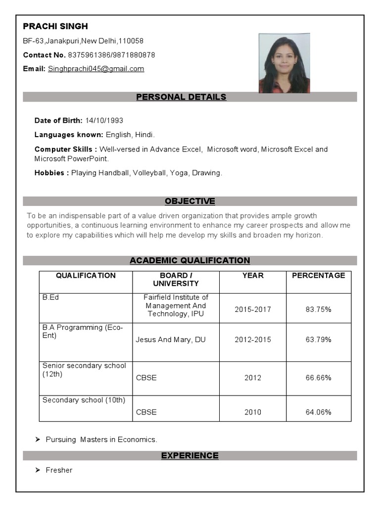 PRACHI SINGh CV (Cabin Crew) | PDF