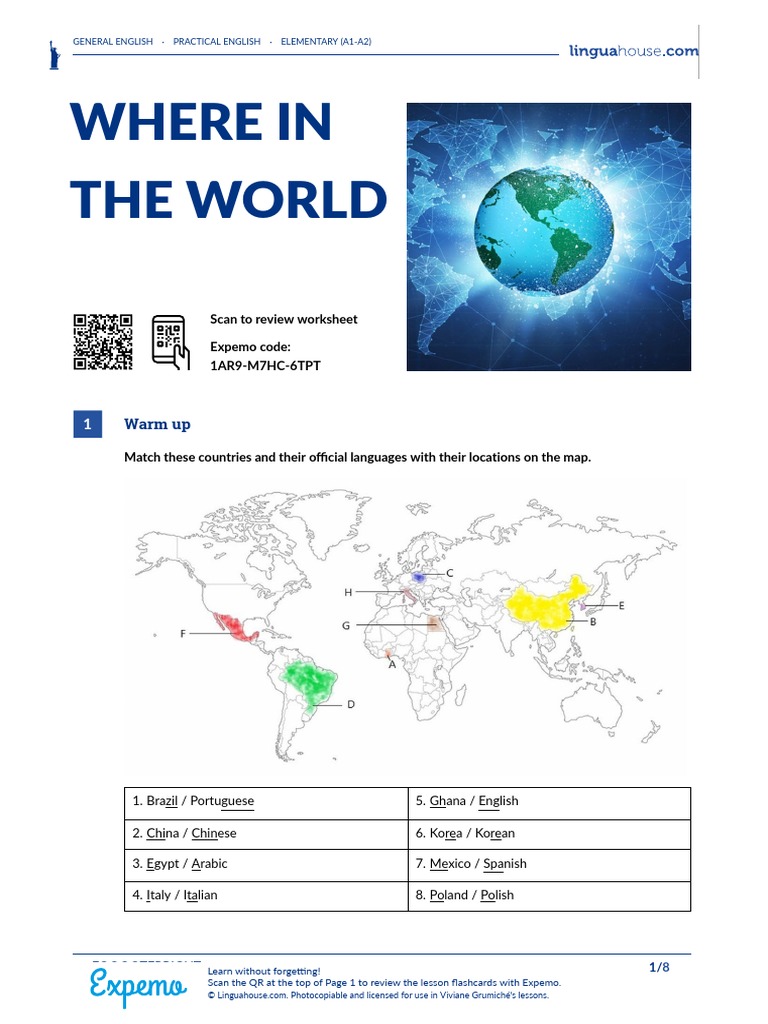 Where in The World American English Student | PDF