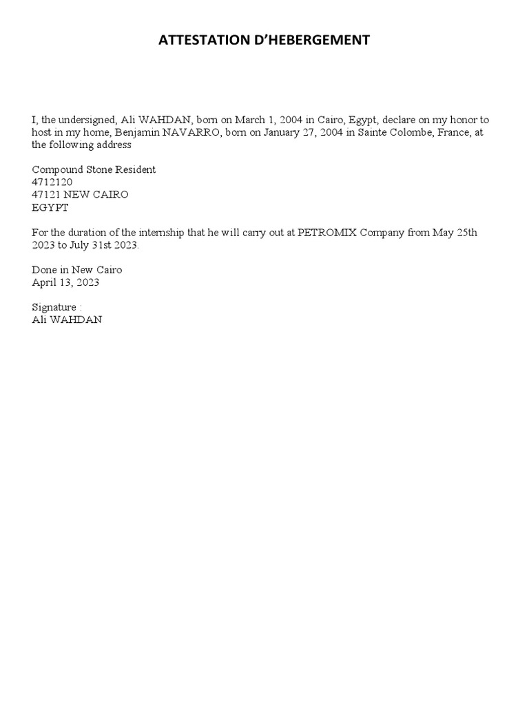 Attestation Anglais | PDF