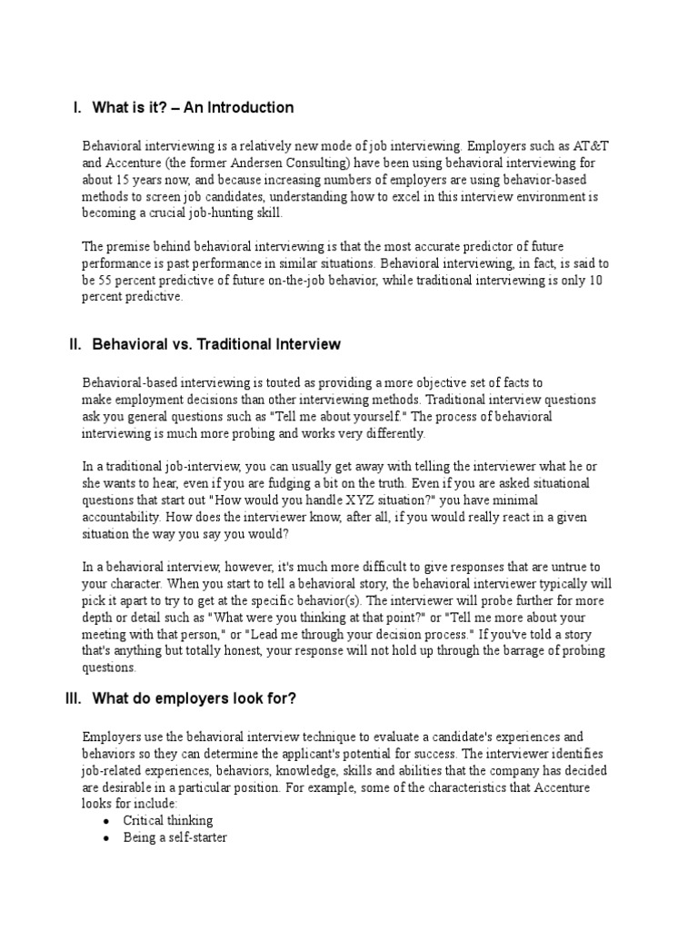 Behavioral Interview | PDF