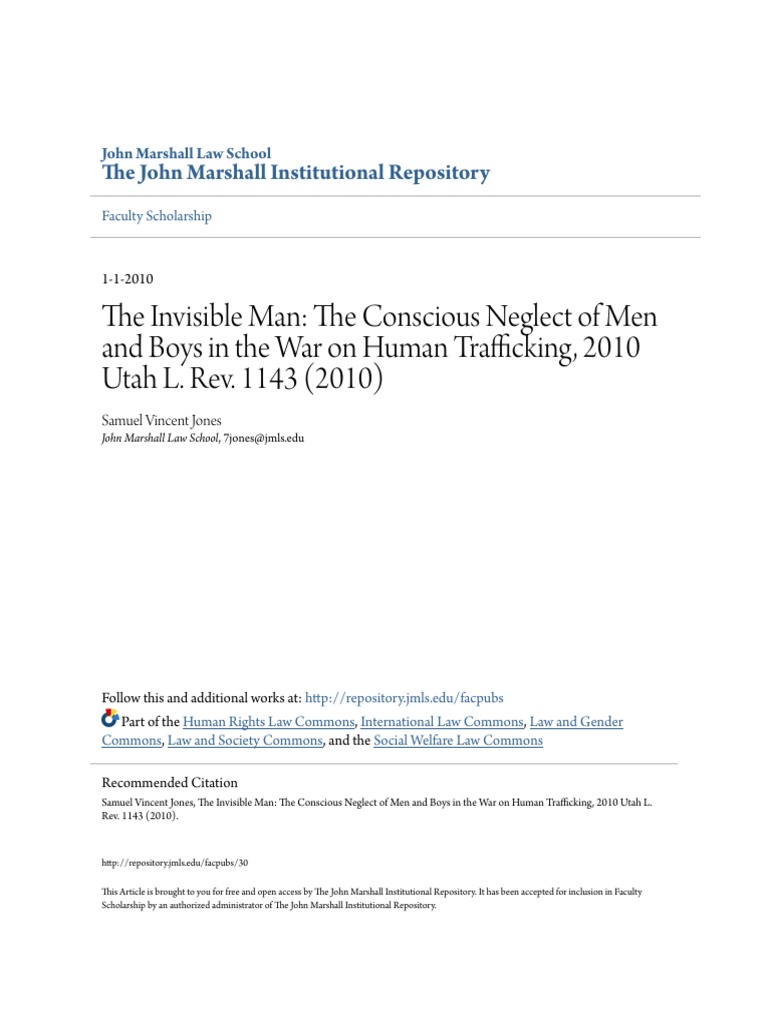 The Invisible Man - The Conscious Neglect of Men and Boys in The War On ...