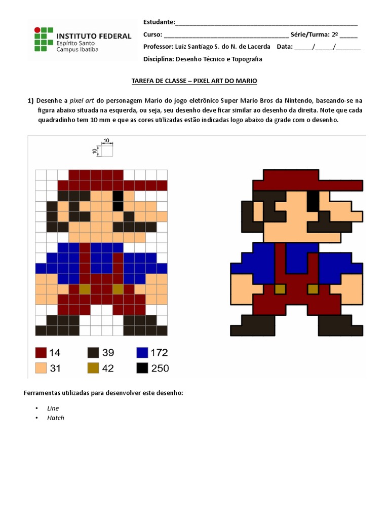 Atividade de Pixel Art: Mario Bros | PDF