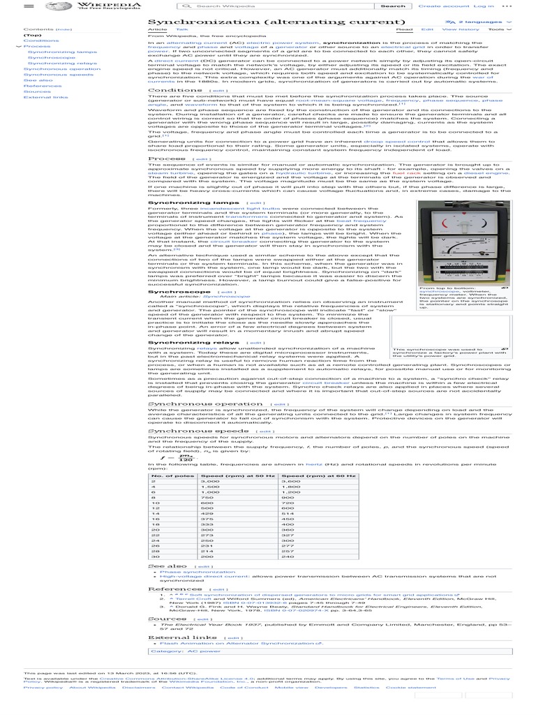 Synchronization (Alternating Current) | PDF | Power (Physics) | Manufactured Goods