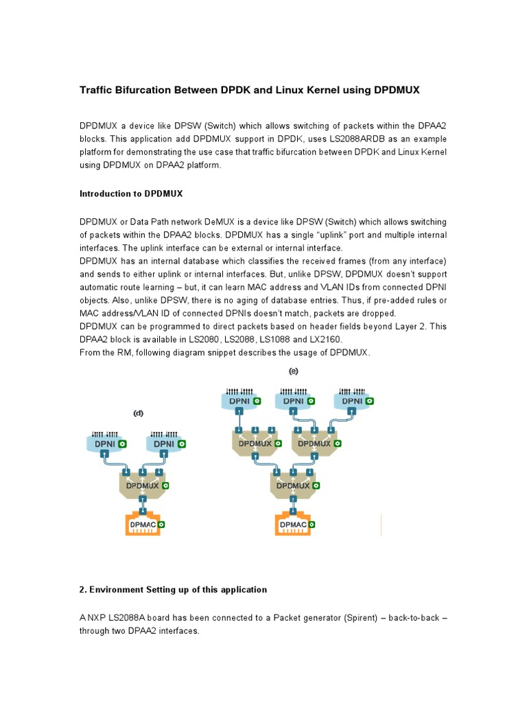 Traffic Bifurcation Between Dpdk And Linux Kernel Using Dpdmux Pdf Internet Protocols