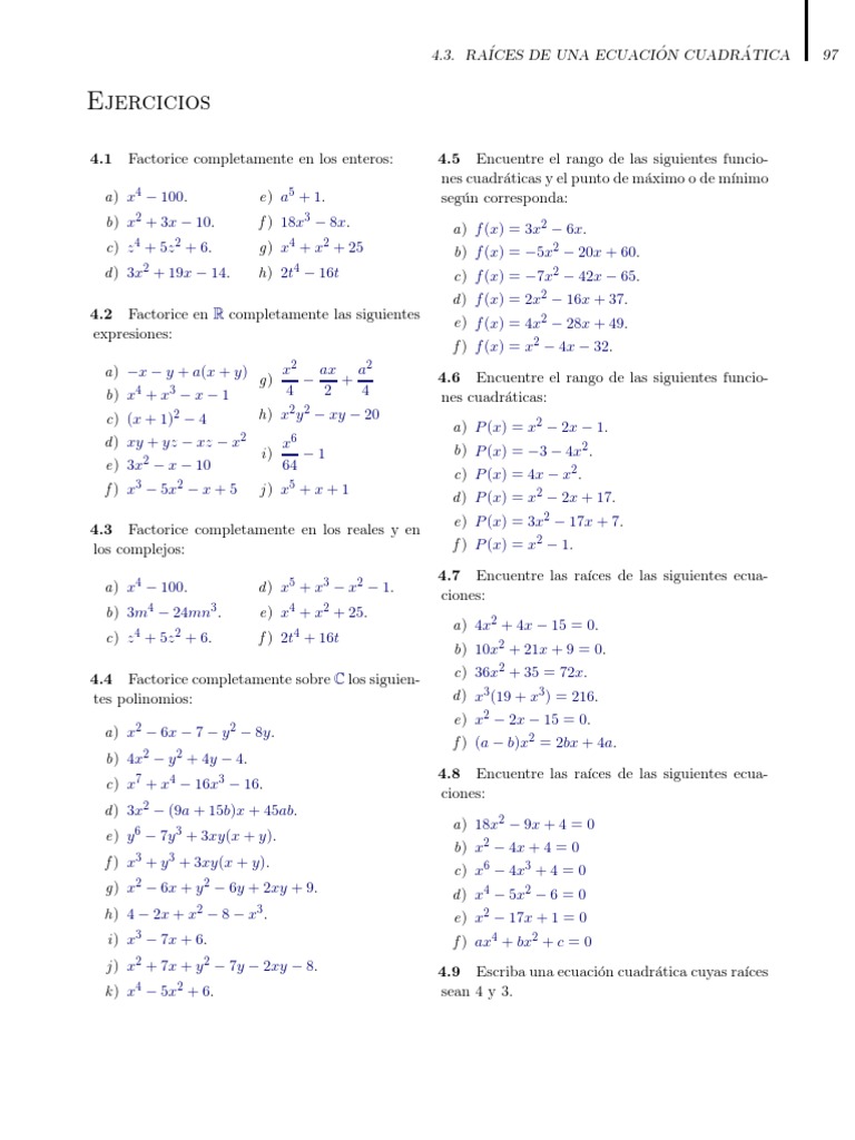 Cap 4 Ejer | PDF | Ecuaciones | Álgebra