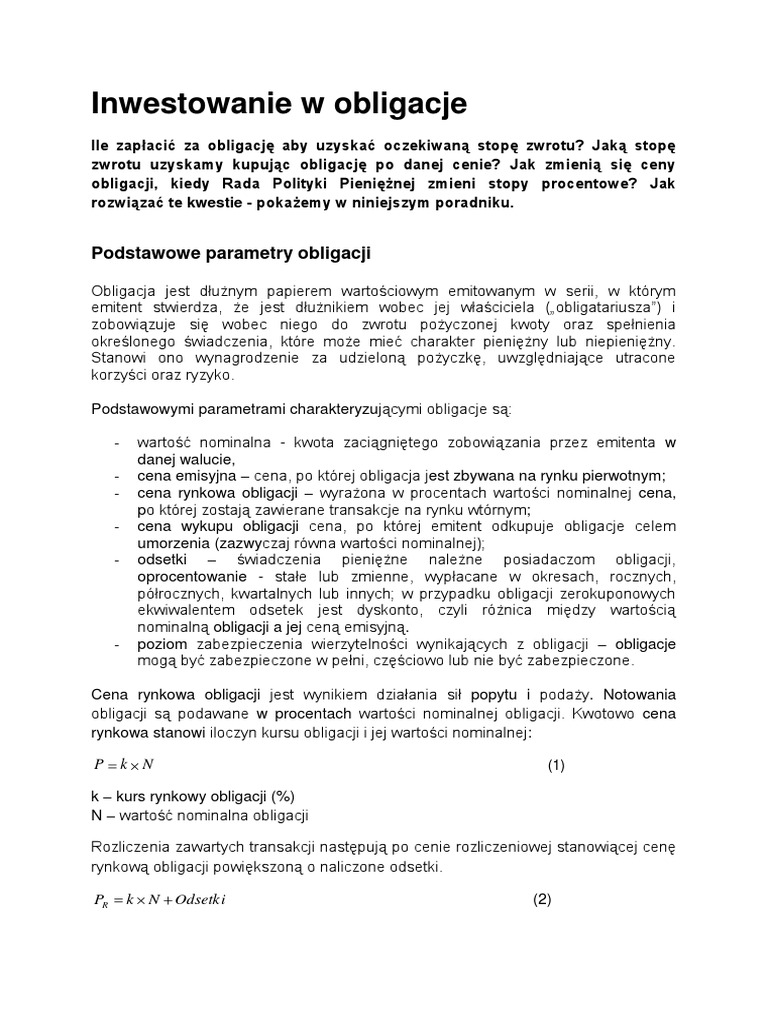 Inwestowanie Obligacje Edu | PDF Inwestowanie Obligacje Edu | PDF