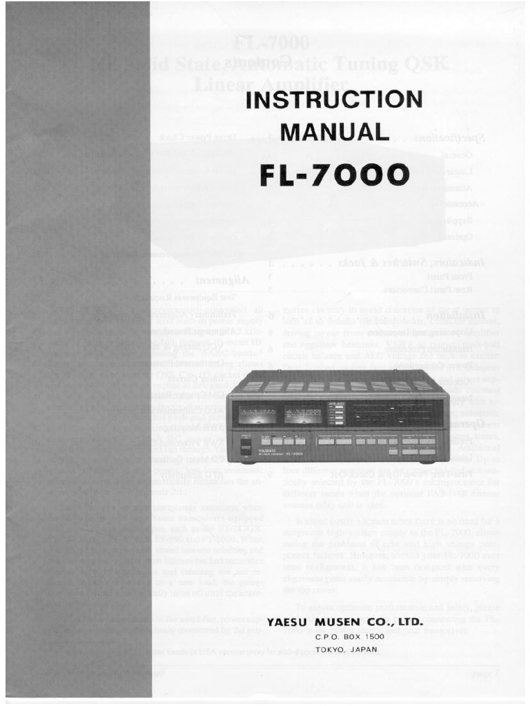 Yaesu FL 7000 | PDF