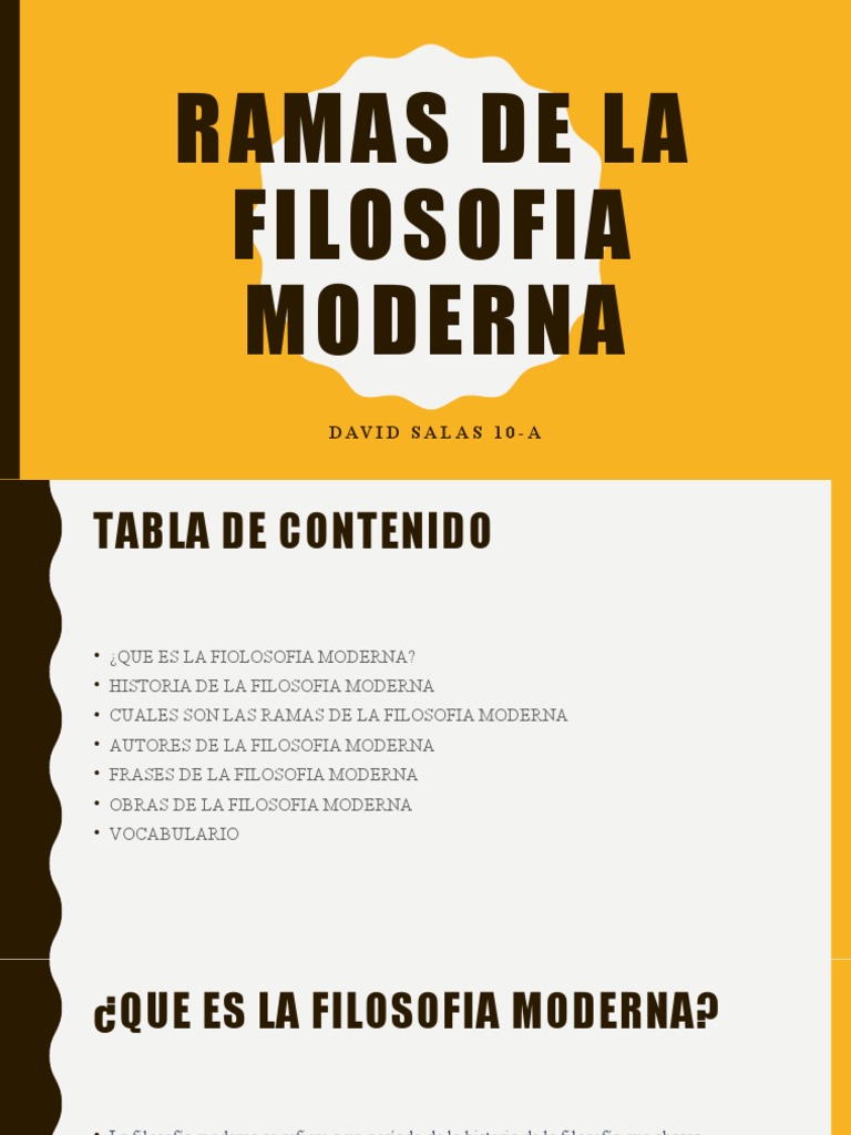 Ramas de La Filosofia Moderna | PDF | Filosofía moderna | Realidad