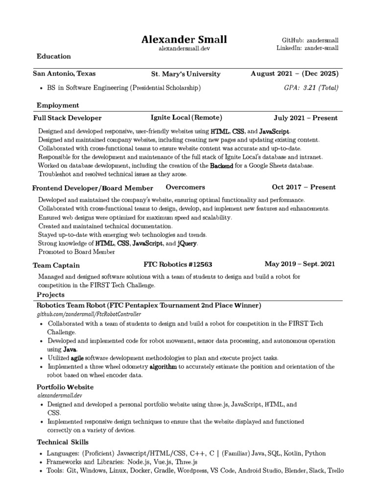 Alexander Resume Final 1 | PDF