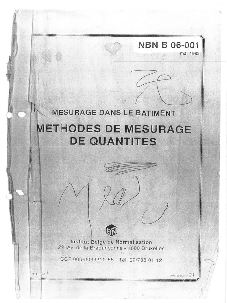 NBN B06-001 Code de Mesurage | PDF