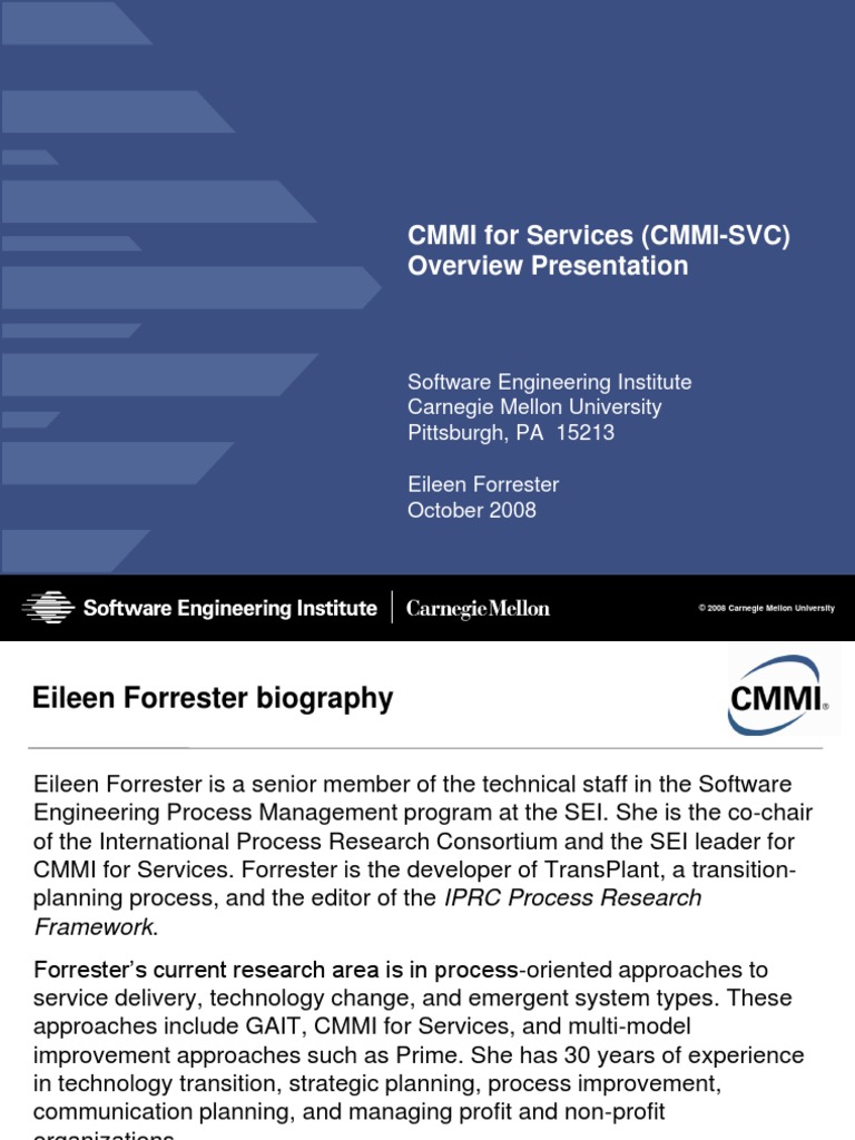 CMMI for Services Overview 2008 | PDF | Systems Engineering | Health Care