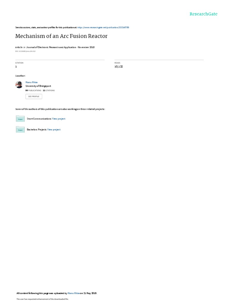 Mechanism of Arc Fusion Reactor | Download Free PDF | Tokamak | Nuclear ...