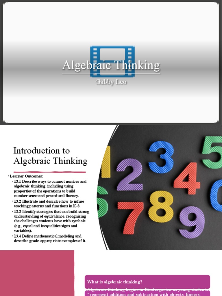 Educ 253 Algebraic Thinking Presentation Pdf Equations Thought