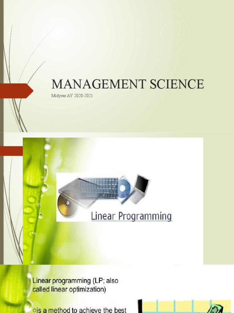 Module 2 Linear Programming | PDF Module 2 Linear Programming | PDF
