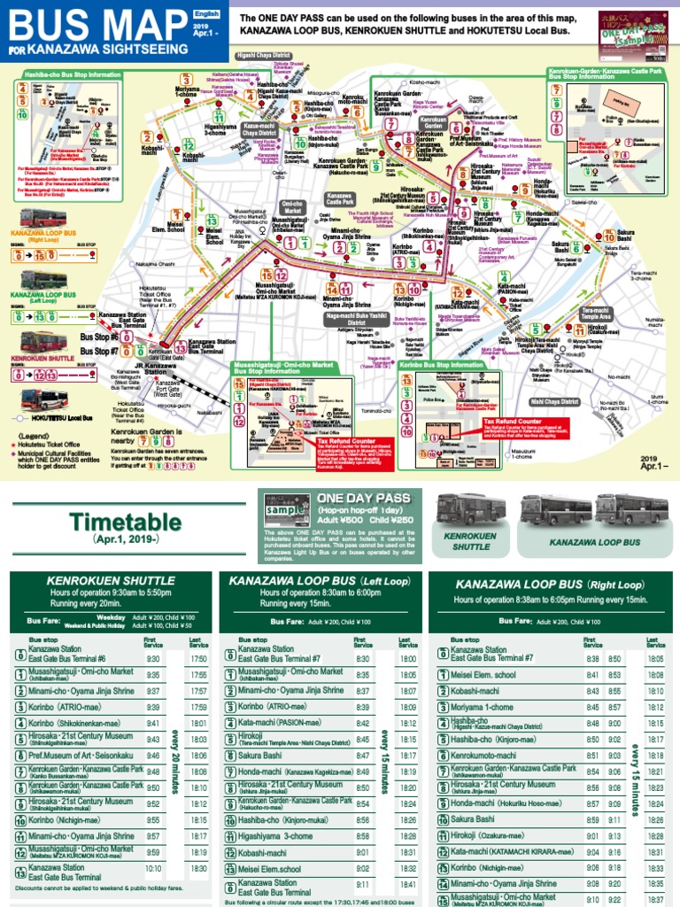 Kanazawa Loop Bus Map & Guide | PDF