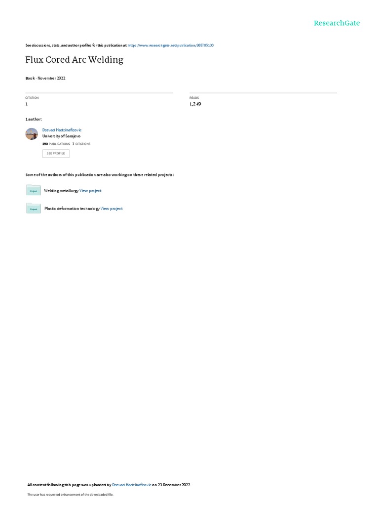 Flux Cored Arc Welding | PDF