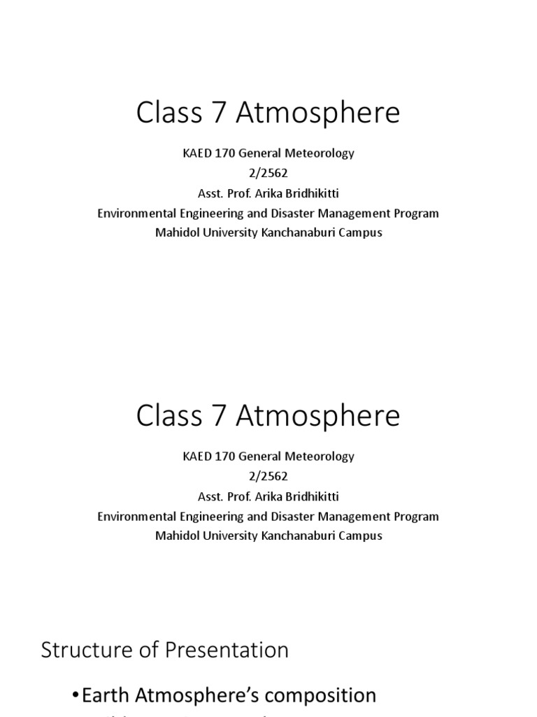 Class 7 Atmosphere | PDF
