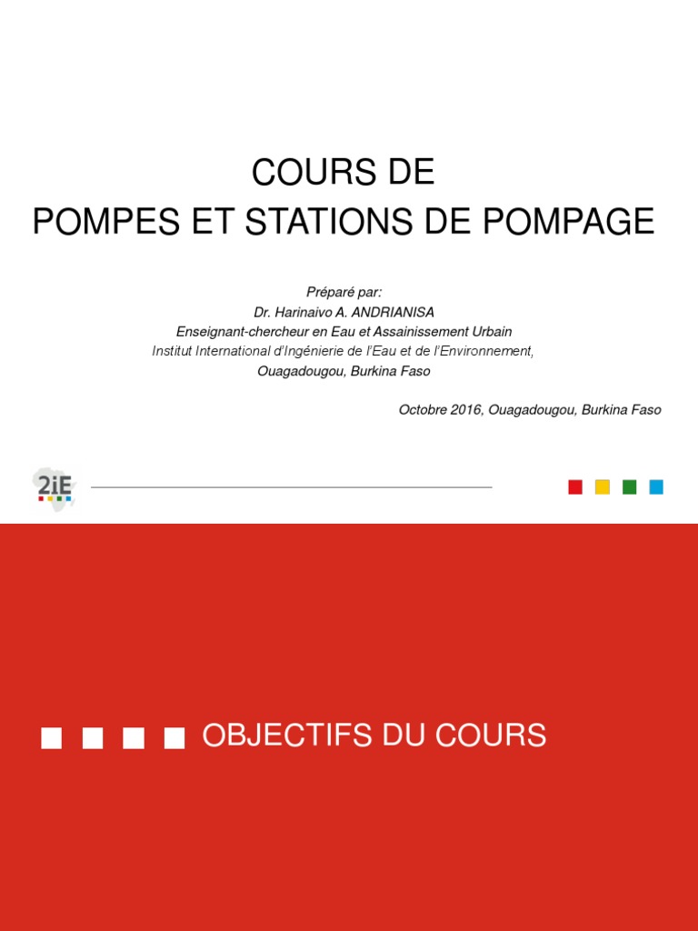 Cours Pompes Et Station de Pompage - 2017-2018 | PDF