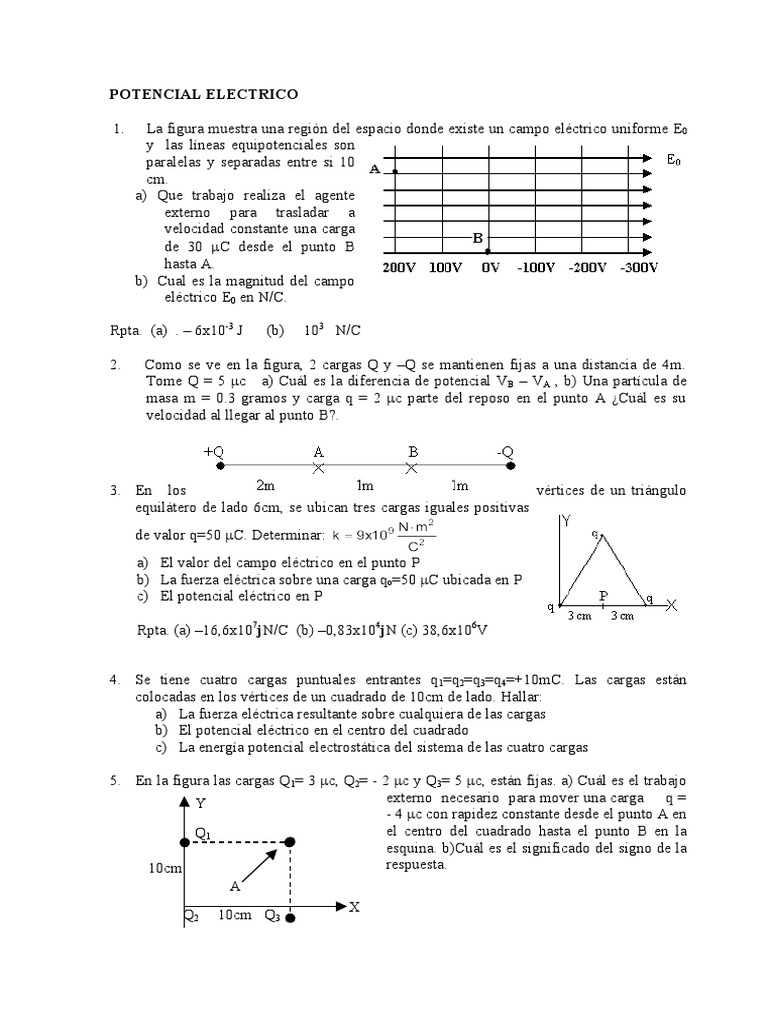 Potencial Electrico | PDF | Cantidades fisicas | Movimiento (física)