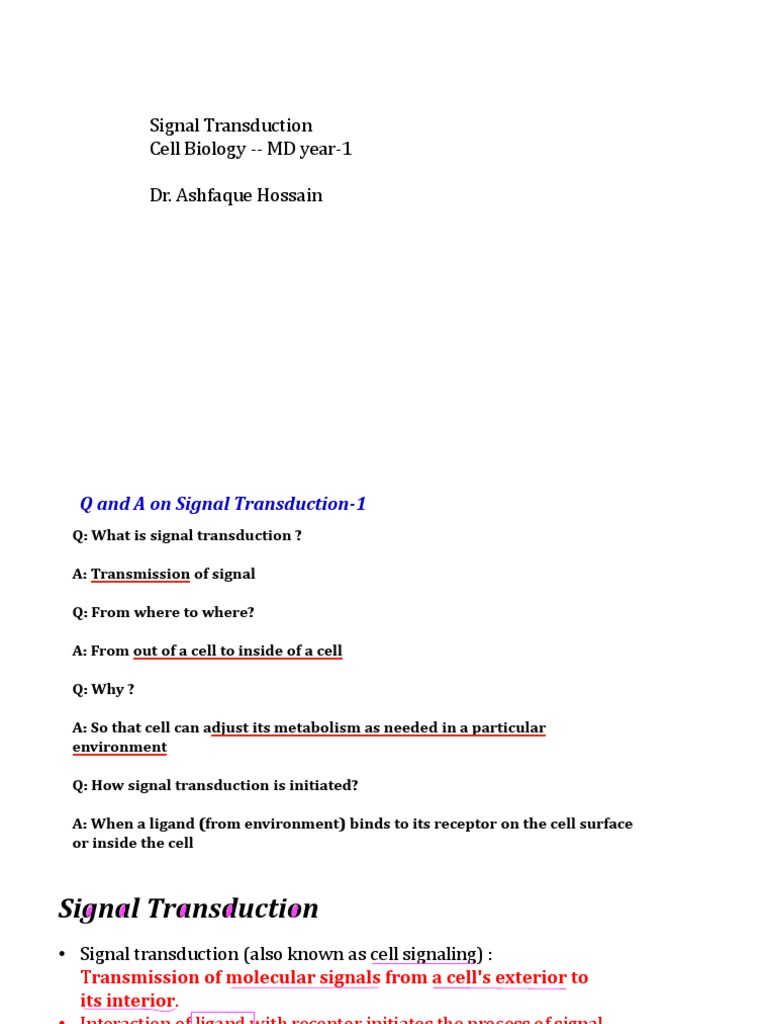 Edited MD-1 Signal Transduction AH-2 | PDF