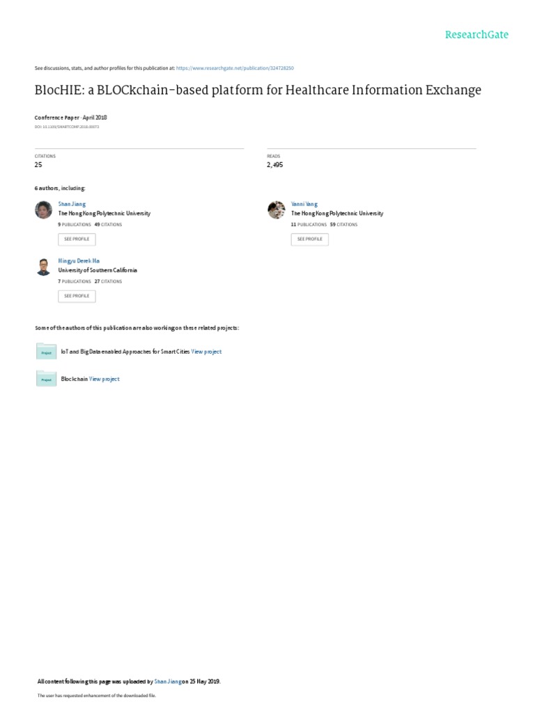 Blochie: A Blockchain-Based Platform For Healthcare Information ...