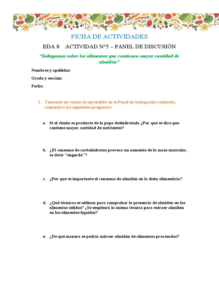 Ficha de Actividades Eda°8 - Act5 - Reporte de Panel de Discusión | PDF
