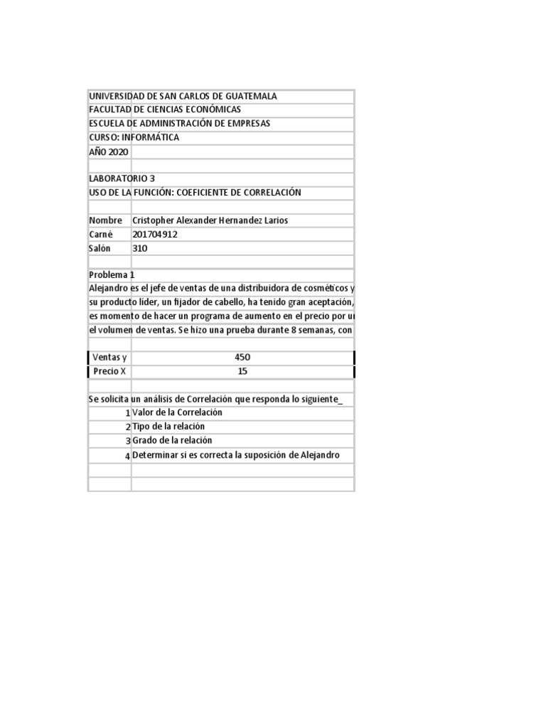 Laboratorio 3 201704912 Cristopher Hernandez | PDF | Economias