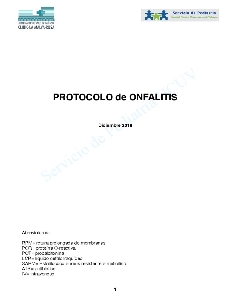 PROTOCOLO ONFALITIS | PDF | Epidemiología | Especialidades Medicas