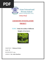 Chemistry Investigatory Project: Acidity in Tea Leaves | PDF