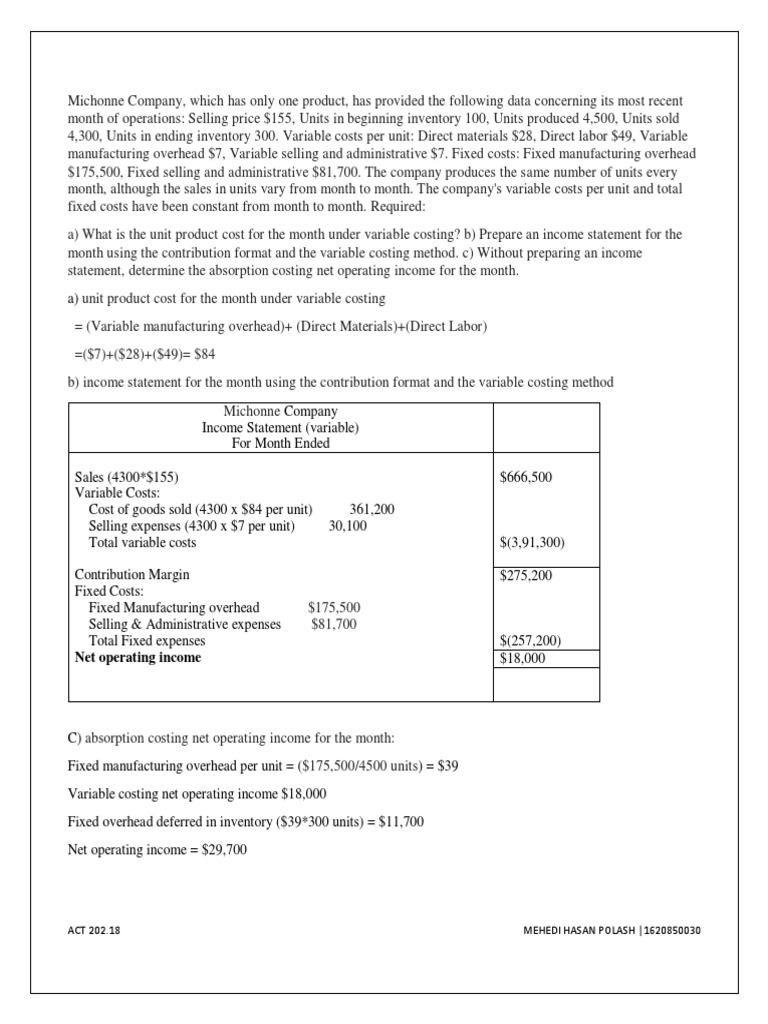 ACT 202 (18), Mehedi Hasan Polash, 1620850030 | PDF