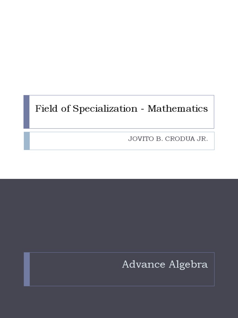 Field of Specialization - Mathematics | PDF