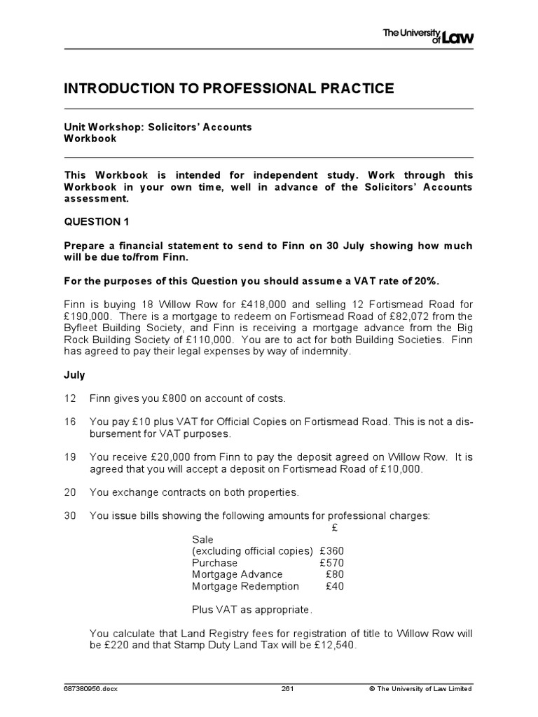 2223 Ipp Ws Solicitors Accounts 01 Ce01 Workbook | PDF