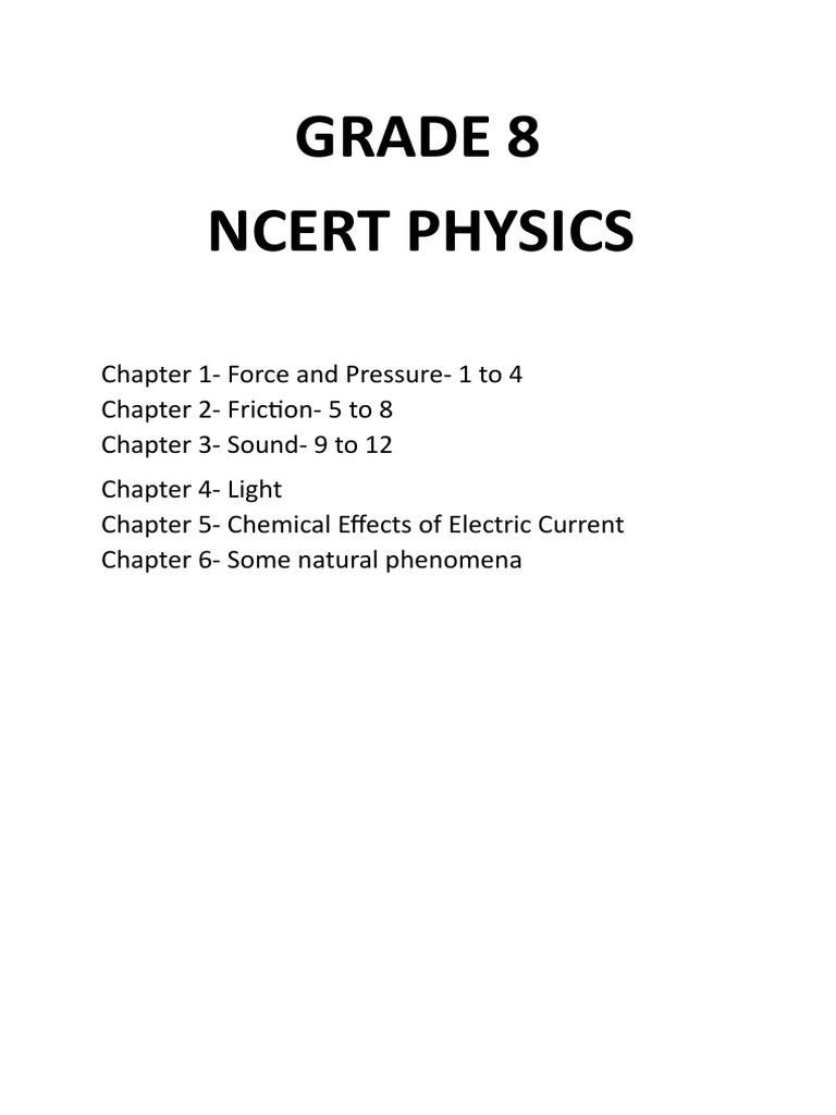 Grade 8 Physics: Force and Friction Guide | PDF | Science & Mathematics