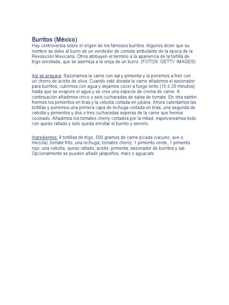 Burritos | PDF