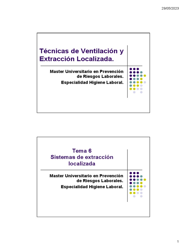 6 Extracción Localizada | PDF | Ventilación (Arquitectura) | Contaminación