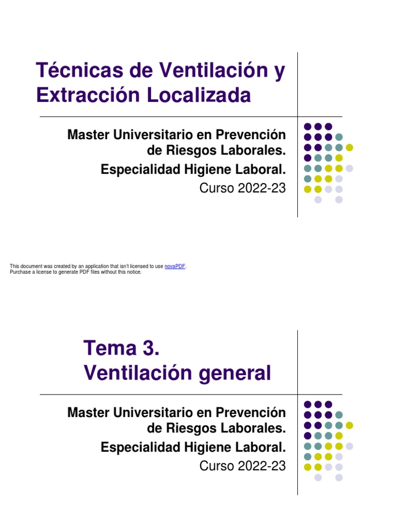 Técnicas de Ventilación y Extracción Localizada | PDF | Ventilación ...