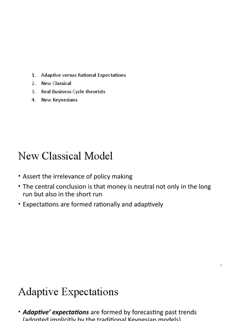 New Classicals, New Keynesian and Neo New Classical Model | PDF | New ...