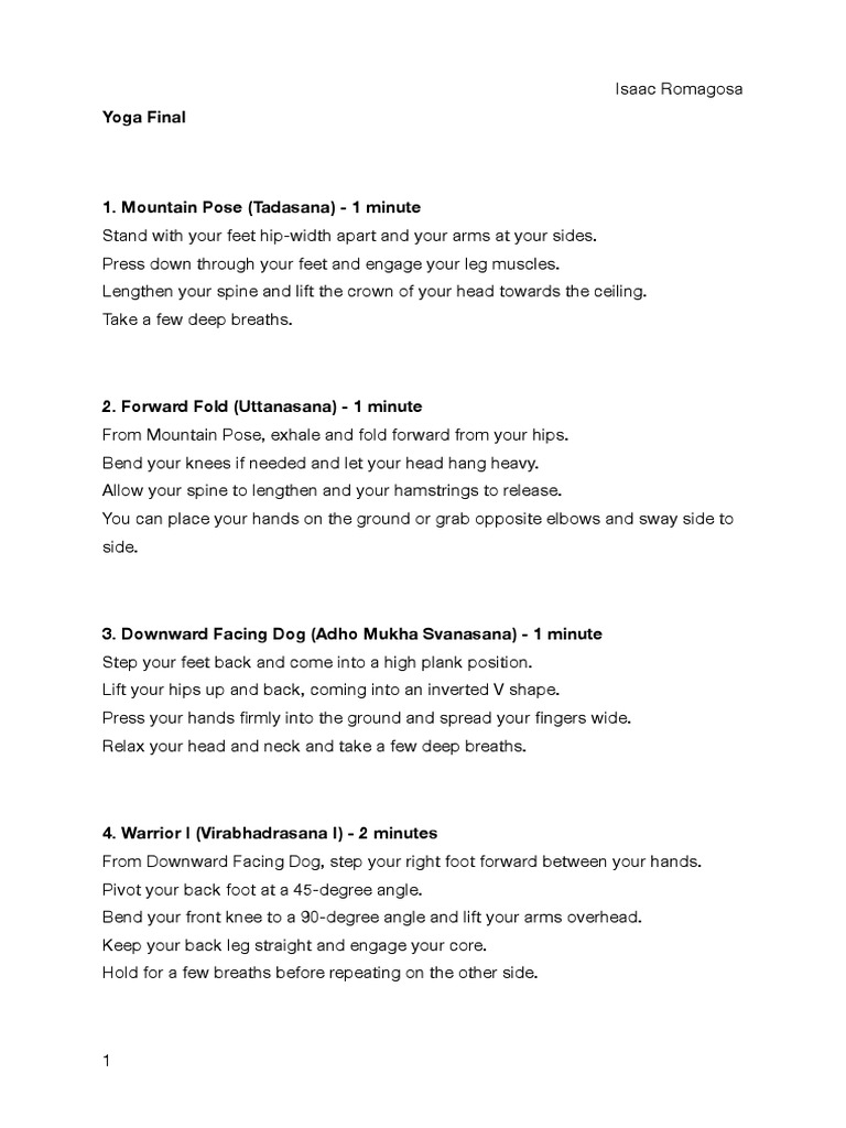 Yoga Final Isaac Romagosa | PDF