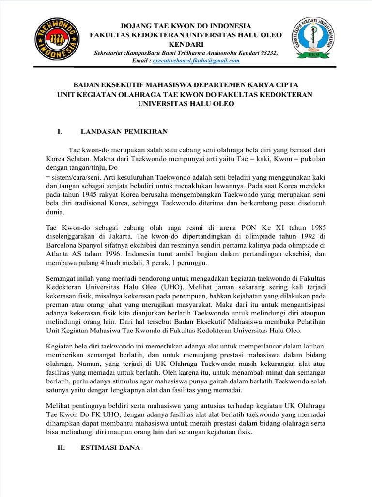 Fasilitas Taekwondo FK UHO | PDF