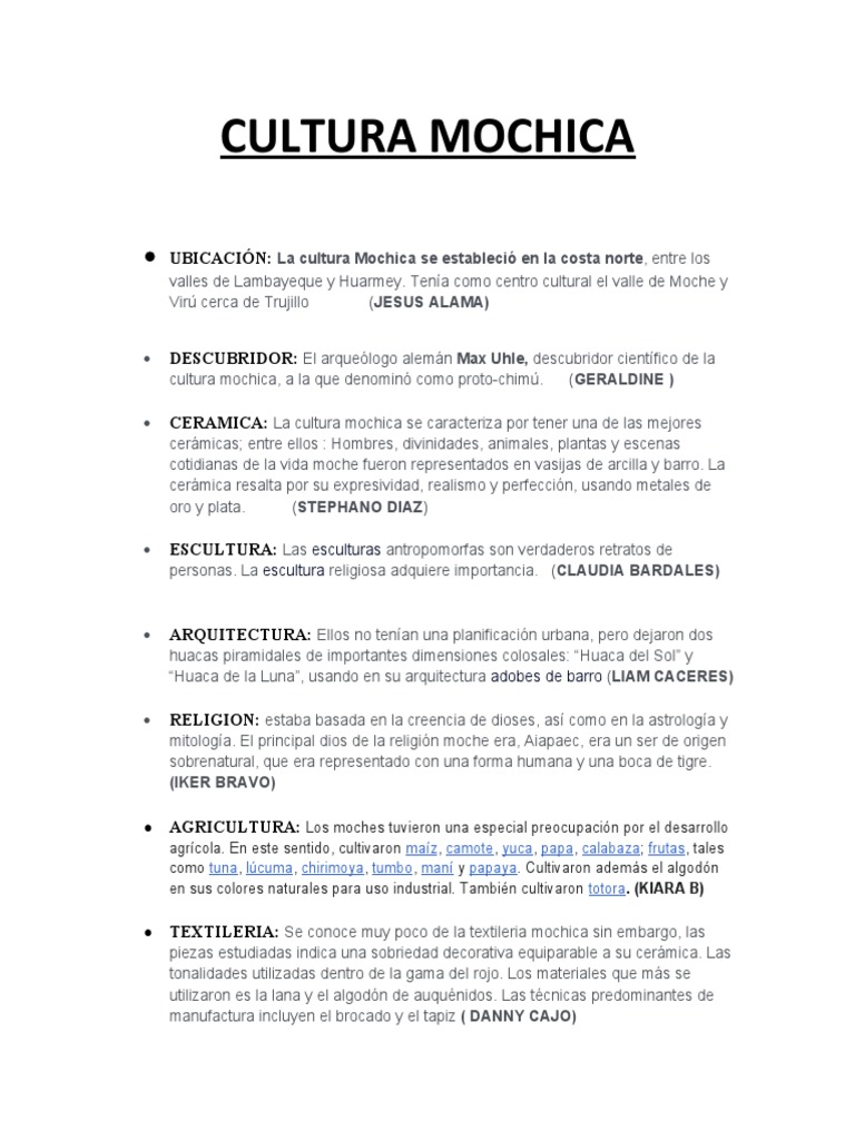 Cultura Mochica | PDF