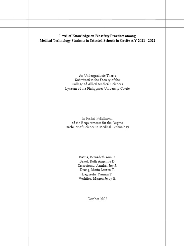 Thesis-Final Draft1-2 | PDF | Laboratories | Spearman's Rank ...