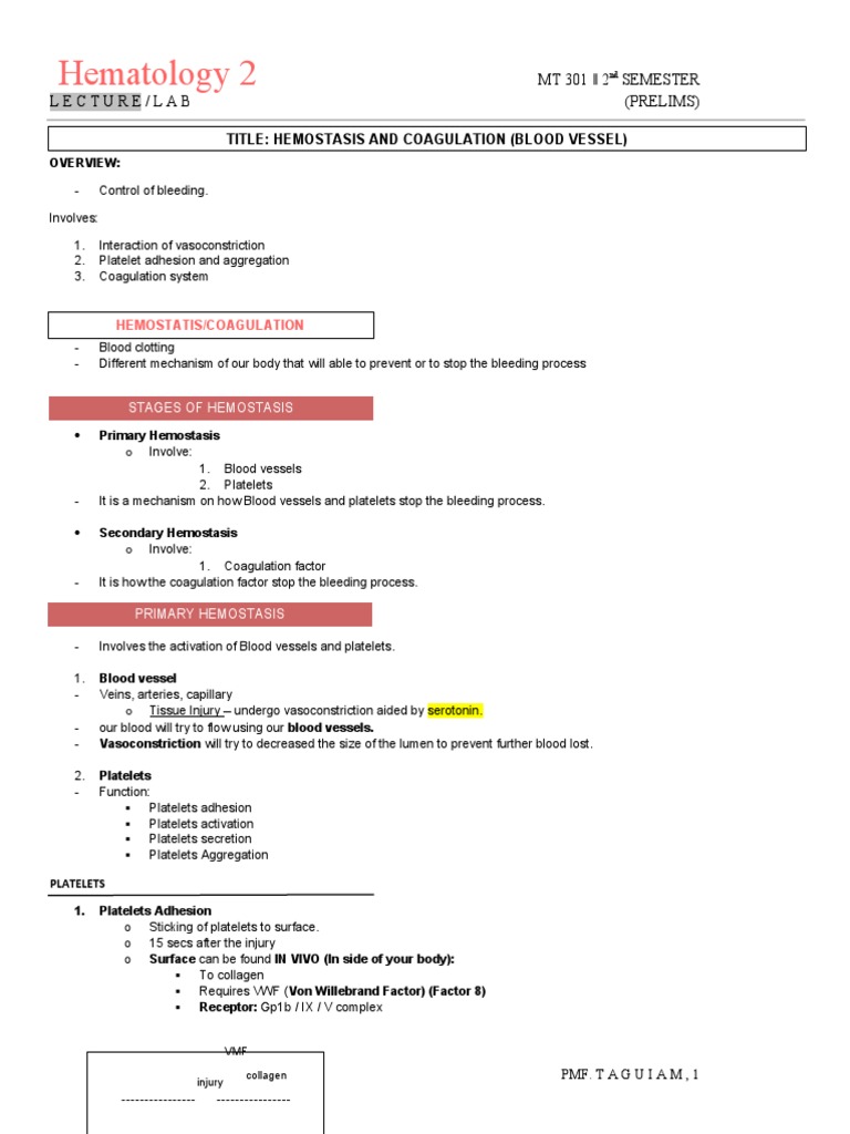 Hema Omg | PDF | Coagulation | Hemostasis