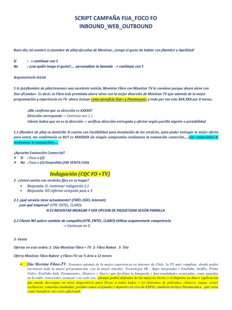 Script Ventas Nueva Parrilla V2 | PDF | Youtube | Televisión