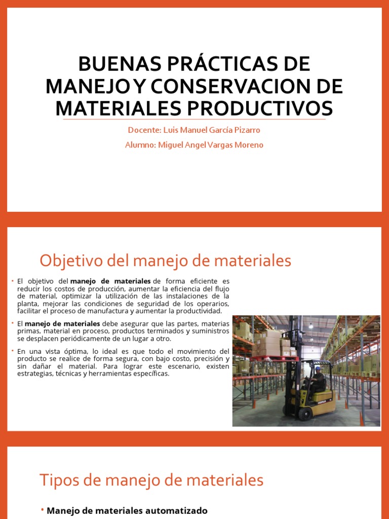 Buenas Prácticas de Manejo Y CONSERVACION de Materiales | PDF | Automatización | Economias
