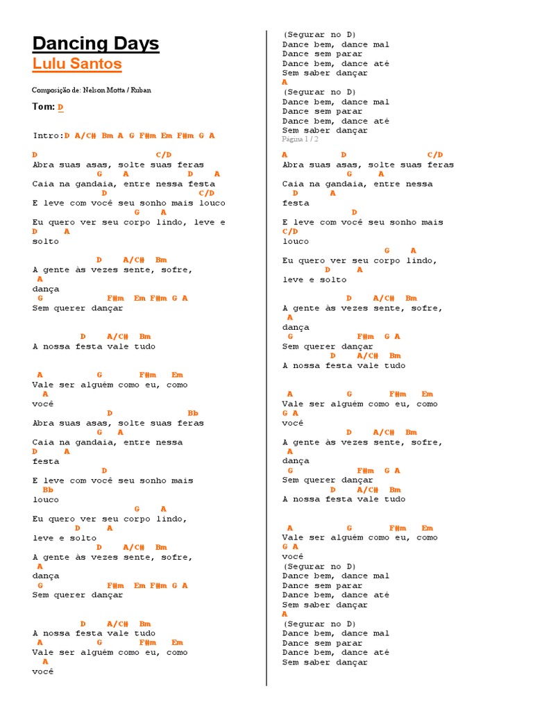 Dancing Days - Lulu Santos | PDF